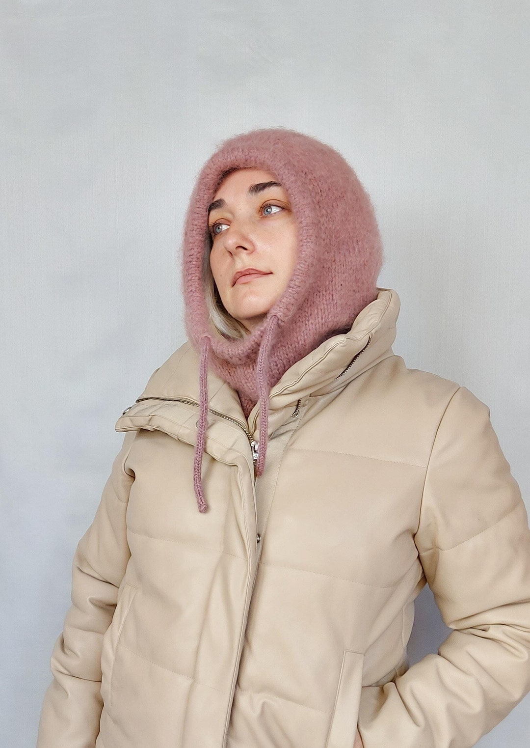 US Stock Knitted Women Alpaca Hood, Hood, Cowl Hood, Winter Hood Scarf ...