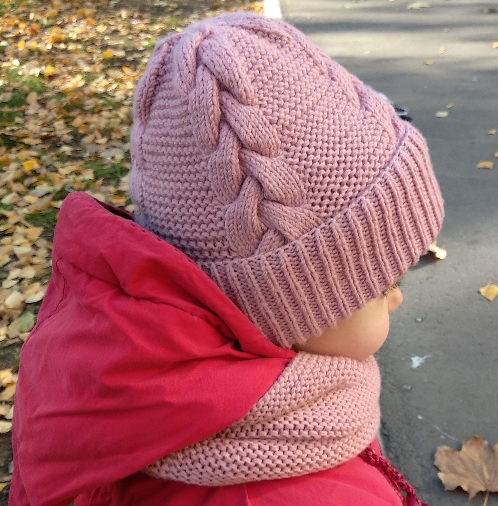 Merino Wool Kids Hat & Scarf Set, Fur Pompon Hat, Toddler Girl Knit Set ...