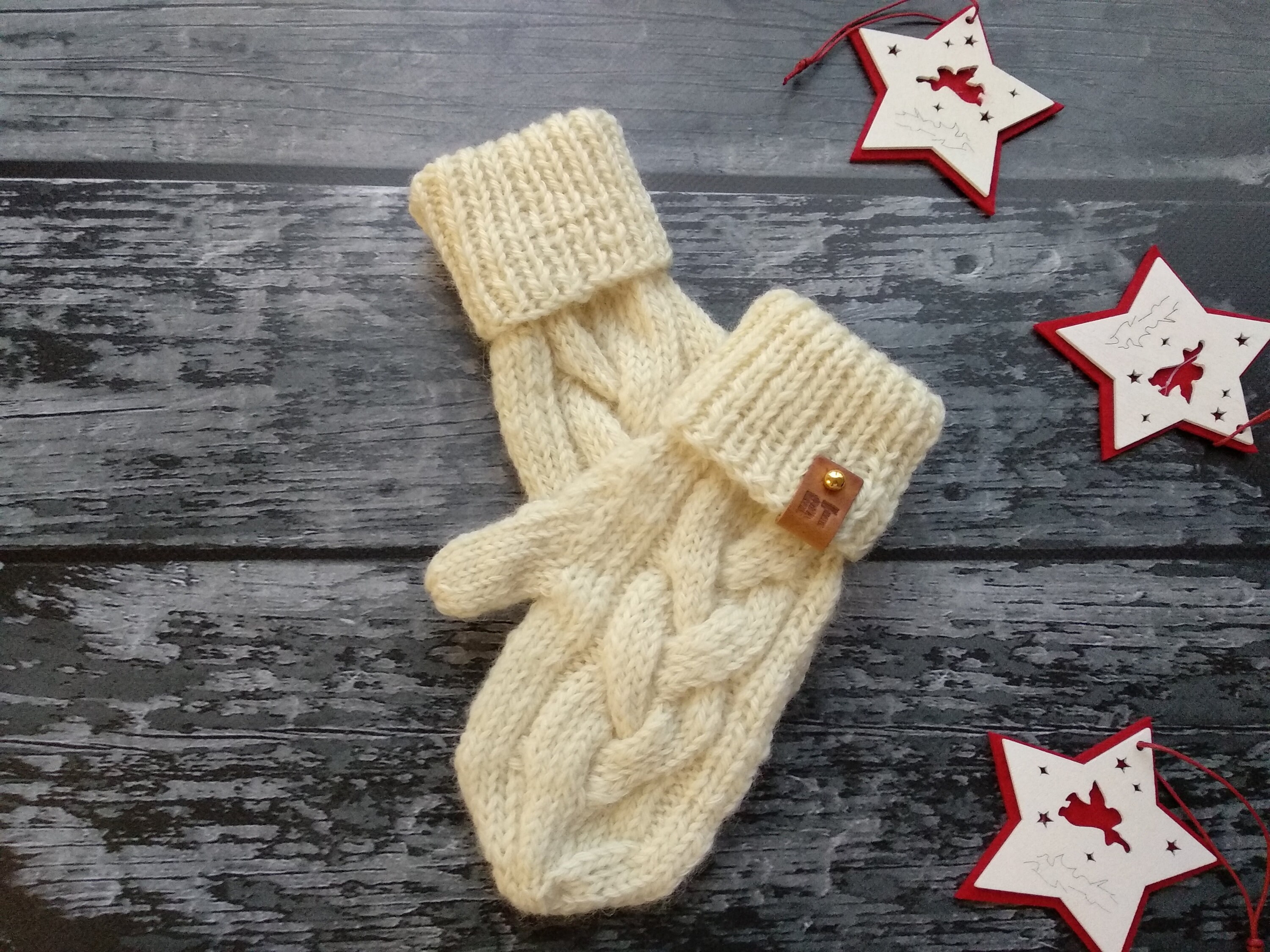 Merino Wool Kids Mittens Knitted Toddler Girls Mittens White | Etsy