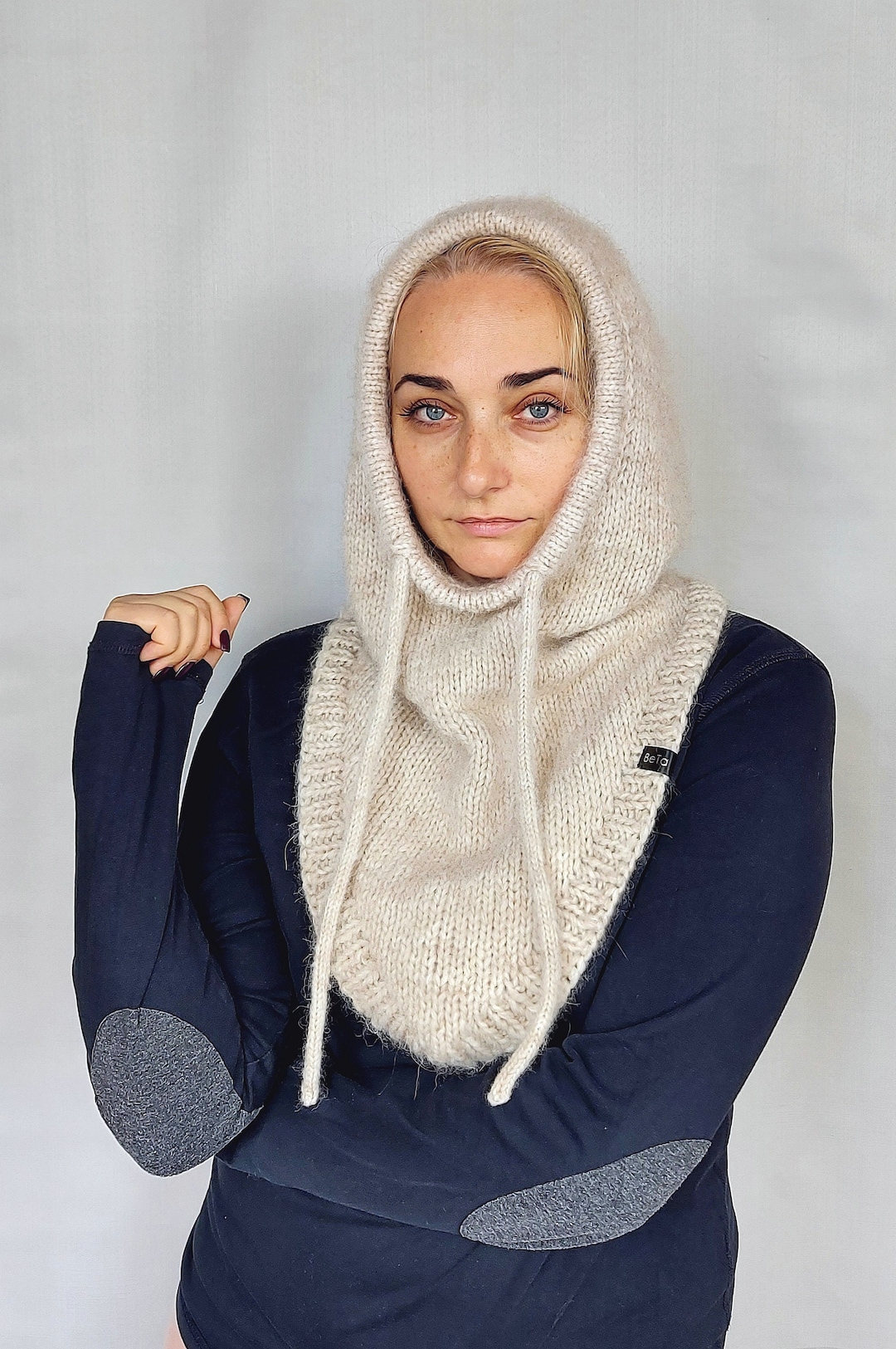 Warm Knitted Women Hood, Alpaca Hood, Women Alpaca Scarf, Cowl Hood ...