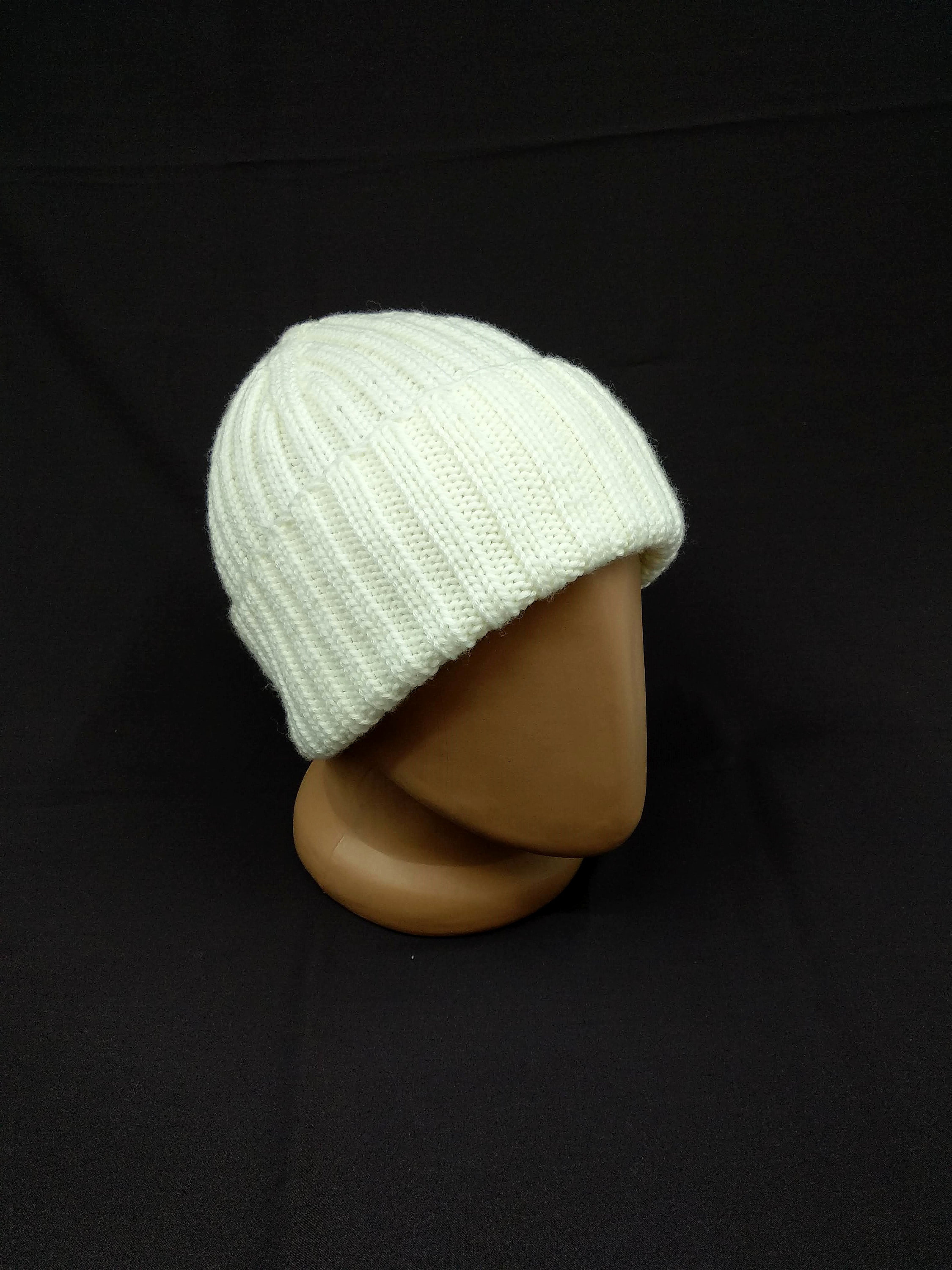 White Winter Mens Watch Cap, Warm Mens Hat, Merino Wool Hat, Mens ...