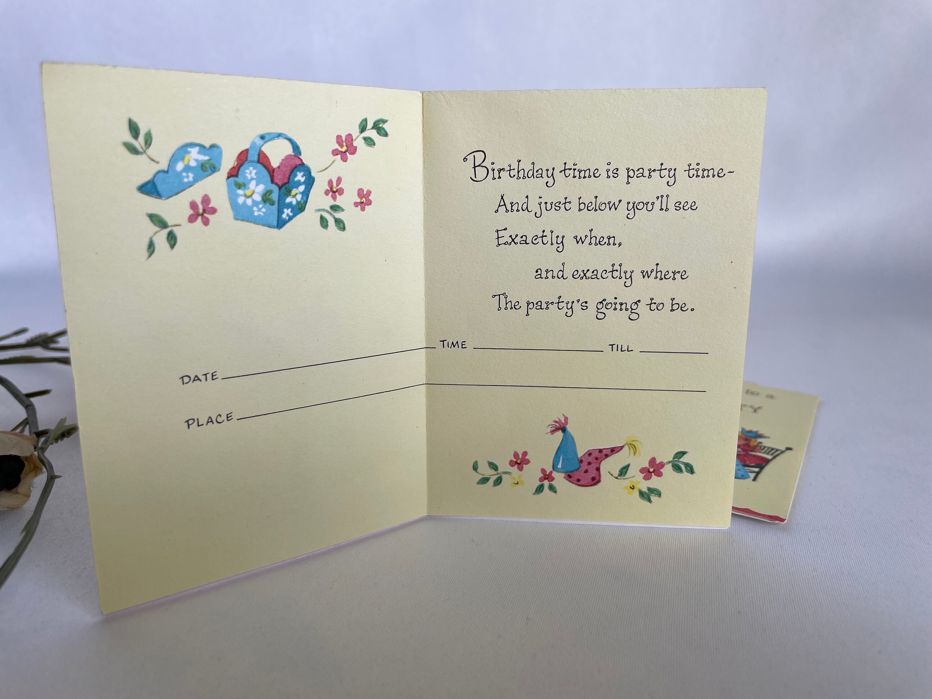 Vintage Birthday Party Invitations Fairfield 1950s - Etsy