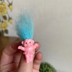 Tiny Trolls Ring Pink With Blue Hair - Etsy
