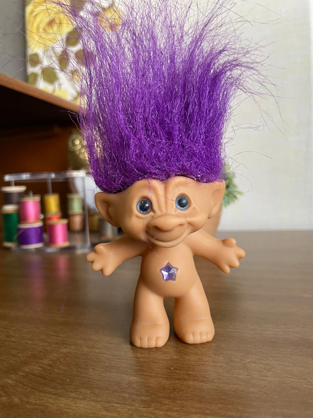Vintage Treasure Troll Purple With Matching Star Gem Ace 1990s - Etsy