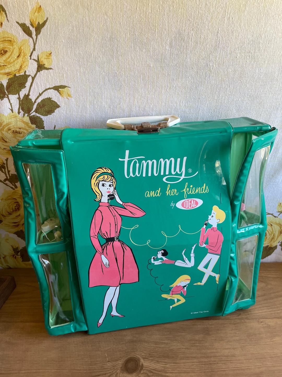 Vinyl Phone Booth Carry Case / Storage Case - Teal - Ideal Tammy Family ...