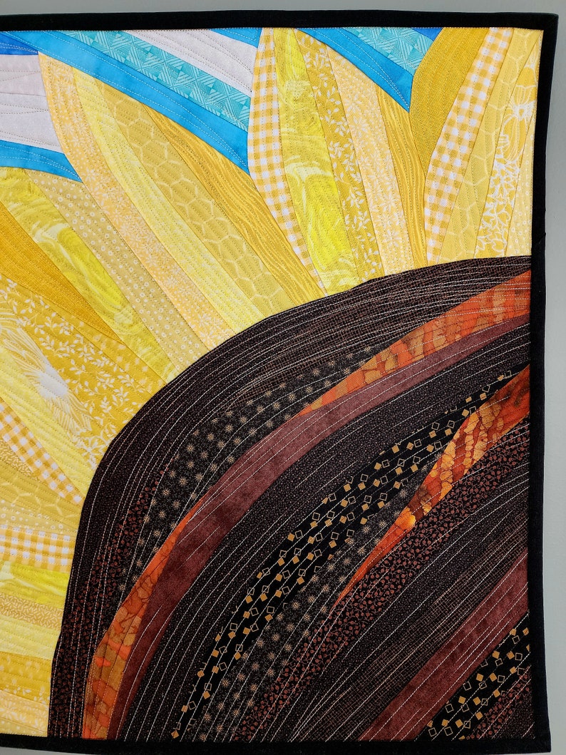 Hanging Quilt, Quilted Wall Hanging, Sunflower Quilted Wall Hanging, Flower Art, Wall Decor ...