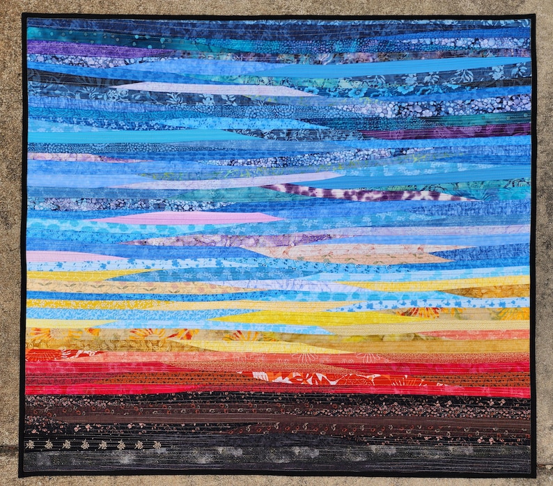 Sunrise Landscape Art Quilt: Batik Wall Hanging (38x42) - Etsy