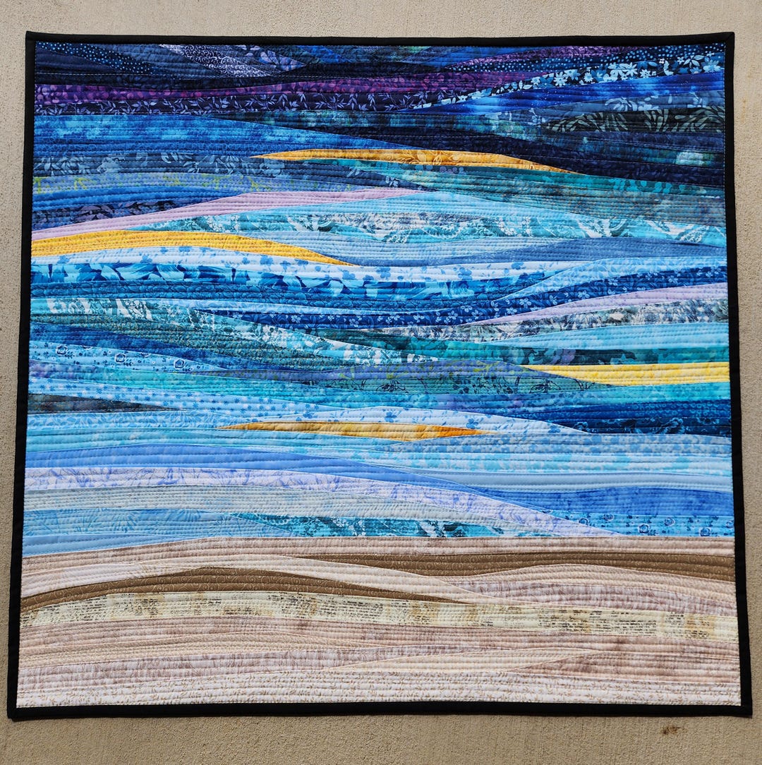 Beach Landscape Quilt Art: Batik Fabric Wall Hanging - Etsy