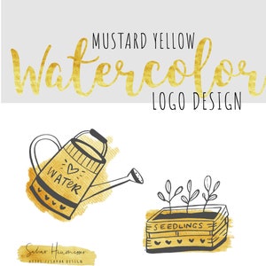 Mustard Yellow Watercolor Brush Stroke Clipart｜24 Transparent PNG - Etsy