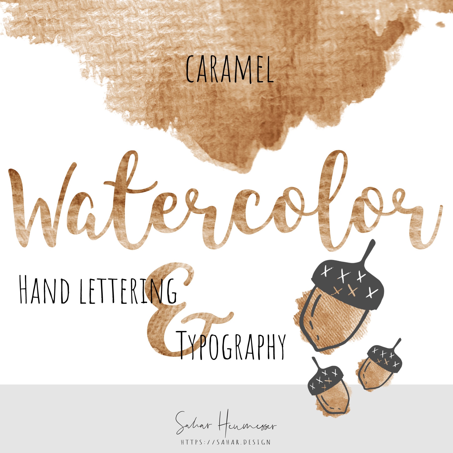 Caramel Brown Watercolor Brush Stroke Clipart｜24 Transparent PNG - Etsy