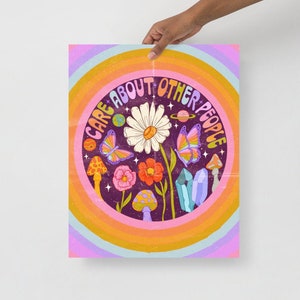 Care About Other People Poster | 70s Decor | 70s Room Decor | 70s ...