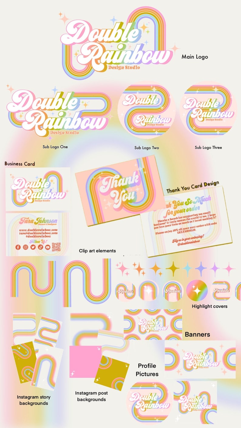 Retro Rainbow Logo Design - Customize With Your Brand Name | 70s Logo ...