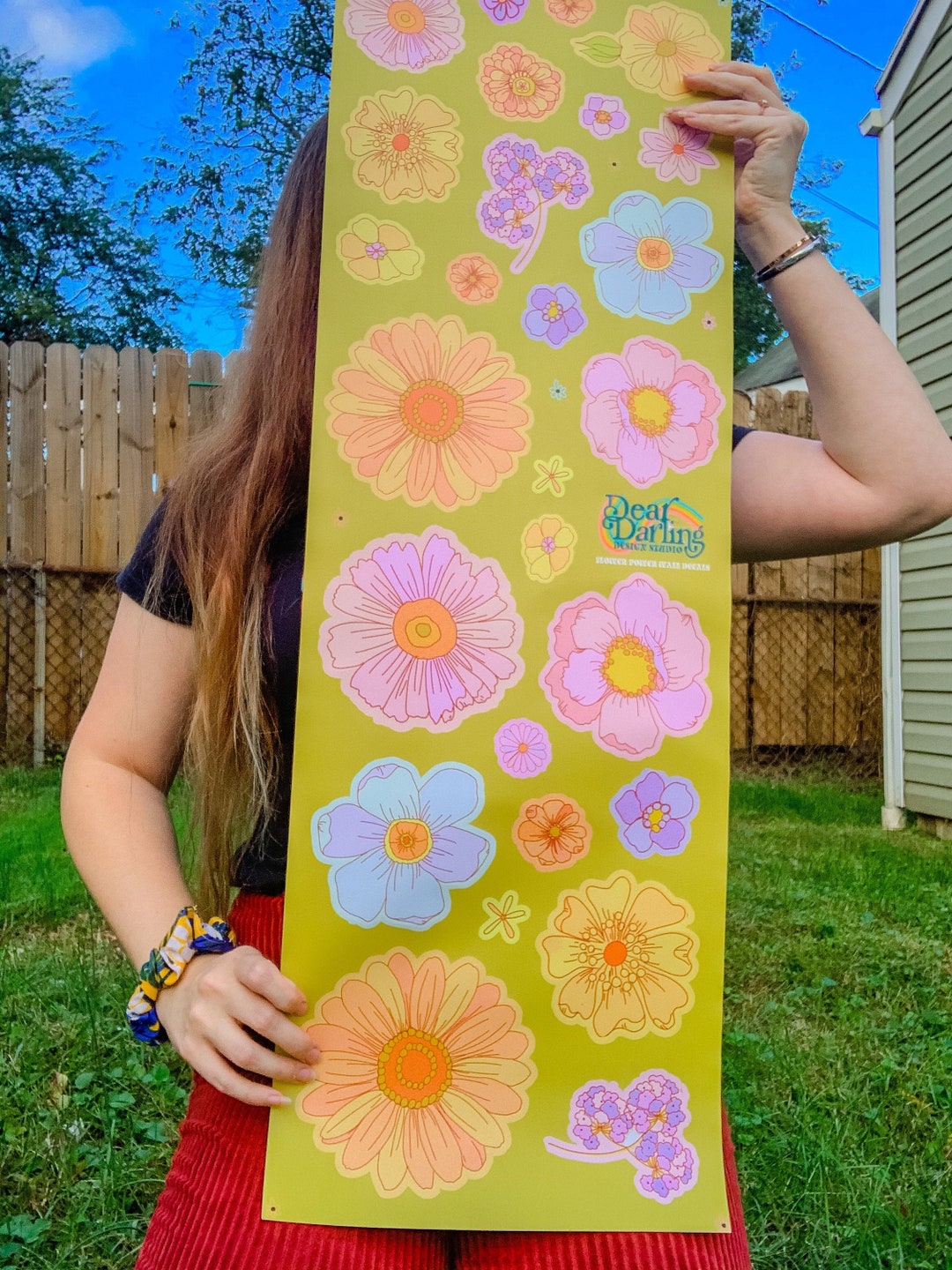 Flower Power Wall Decals | Preorder | 70s Flowers Wallpaper Stickers ...