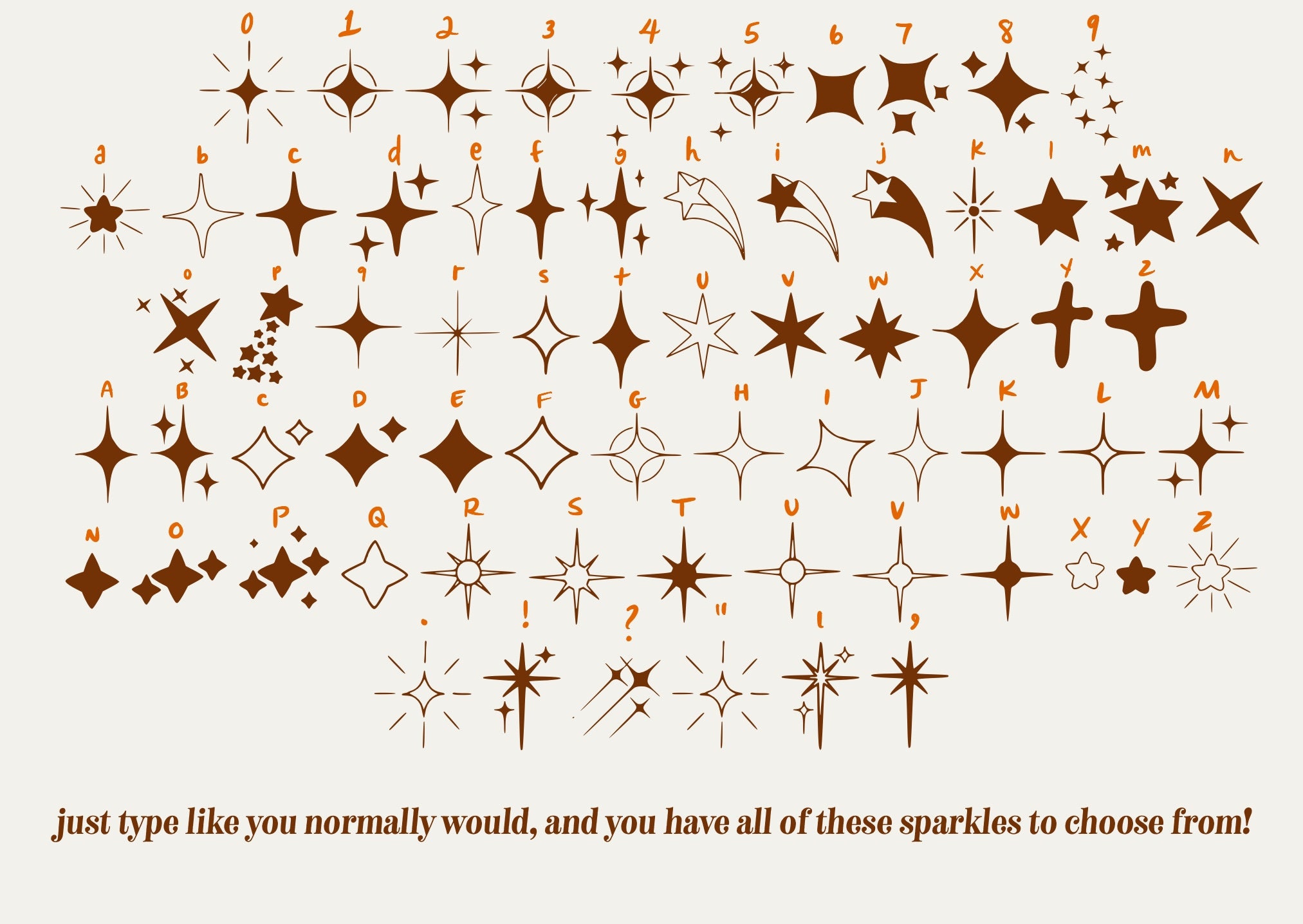 Stars & Sparkles Vector Font Star Clip Art Sparkles Clip - Etsy UK