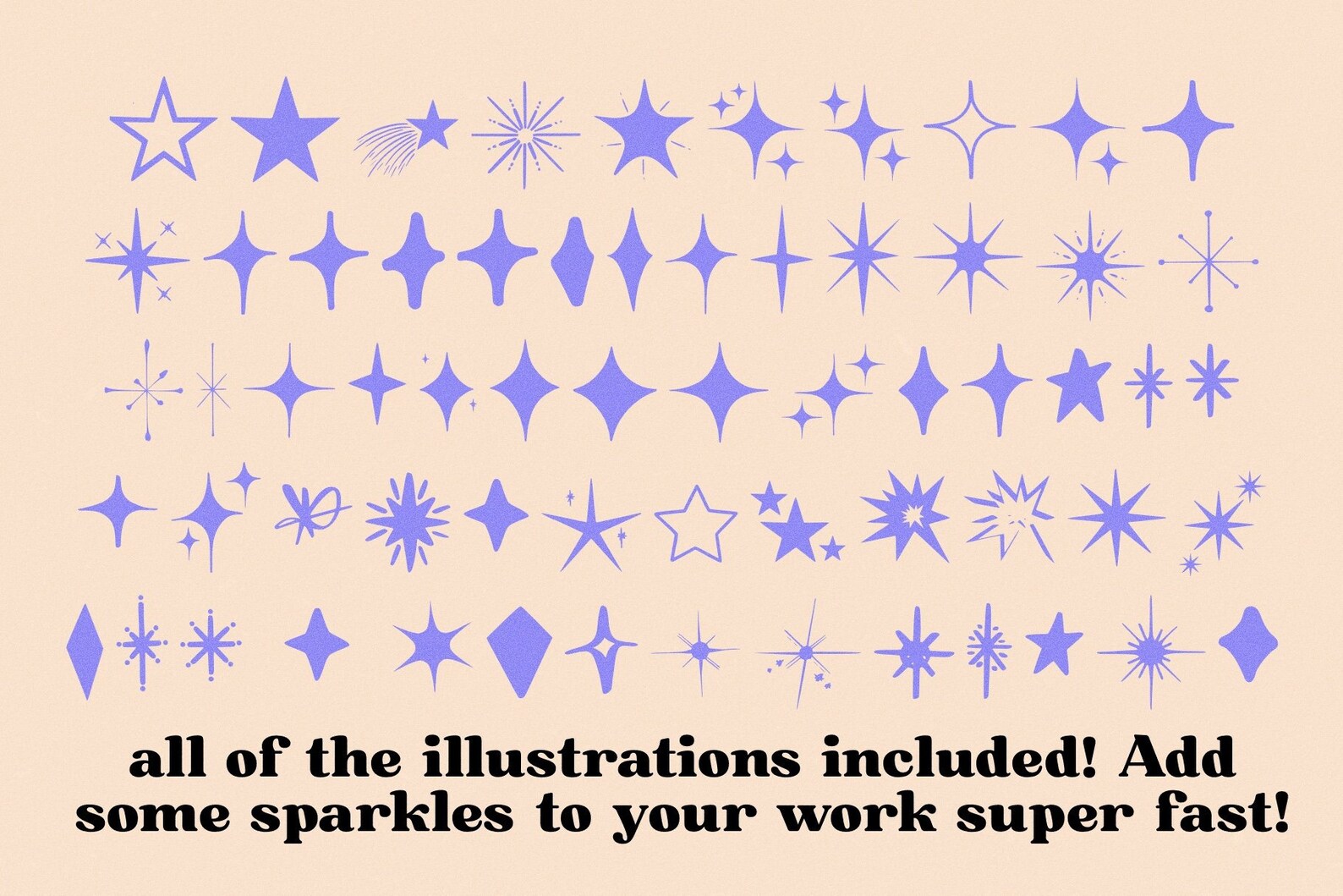 Stars & Sparkles Vector Font - Star Clip Art - Sparkles Clip Art - 70s ...