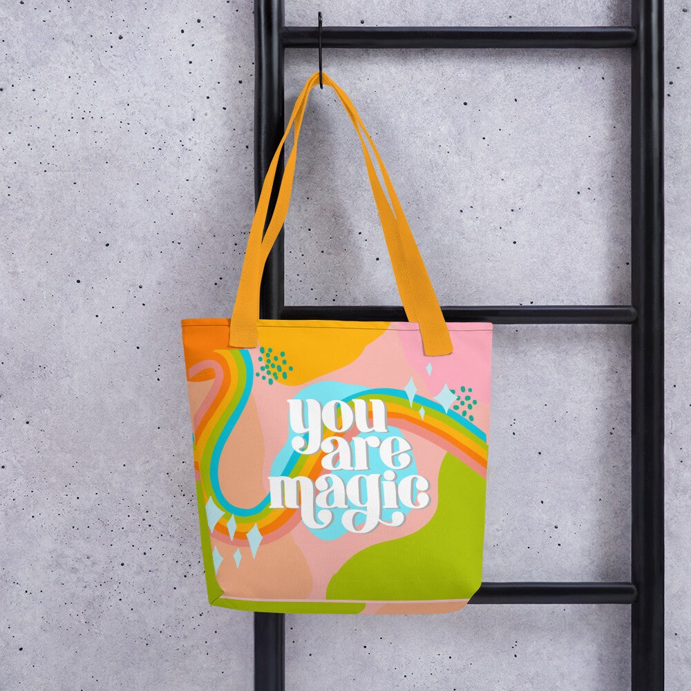You Are Magic Tote Bag | Magic Tote Bag | Color Block Tote Bag | 70s ...