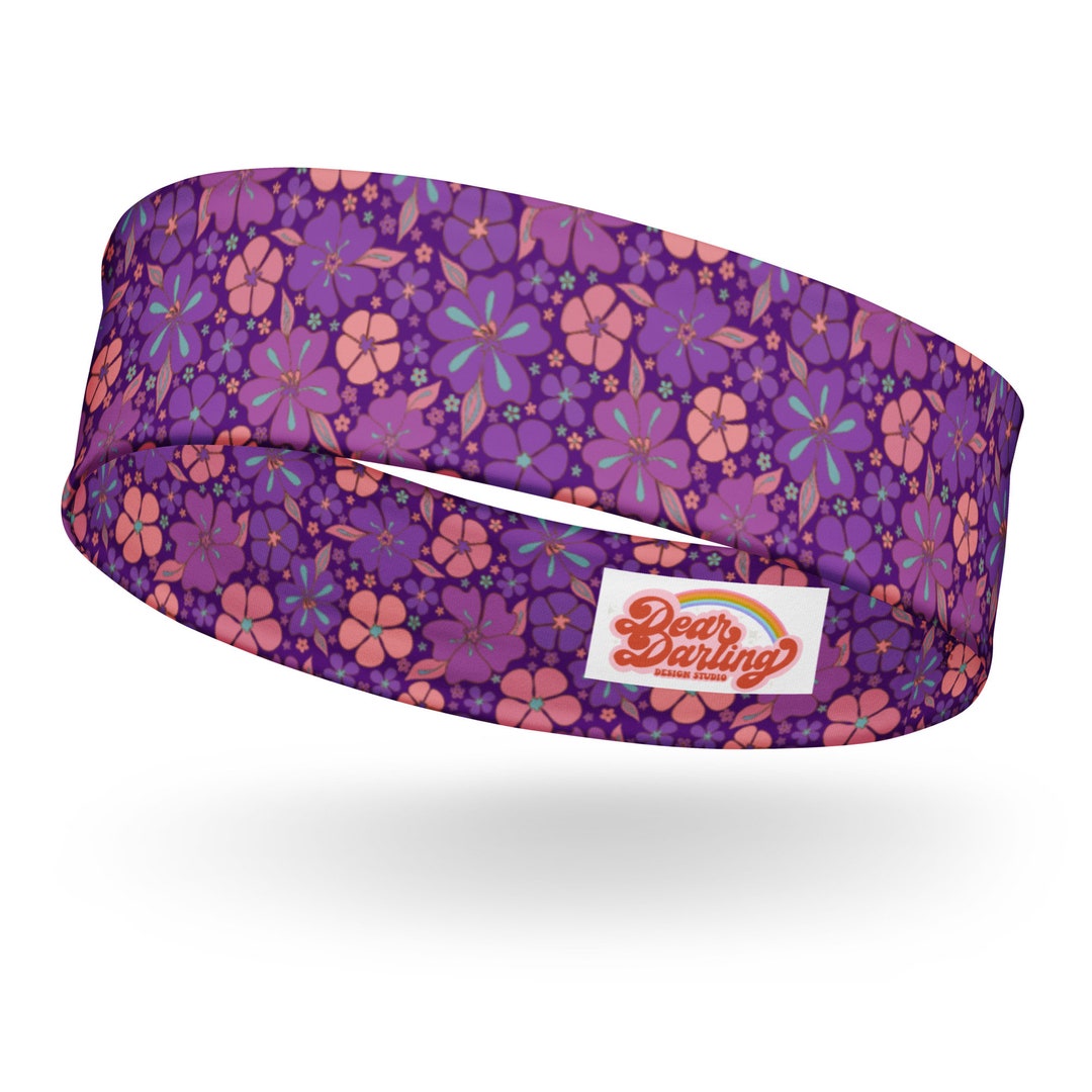Purple Flower Power Headband | 70s Flower Headband | Purple Flower ...