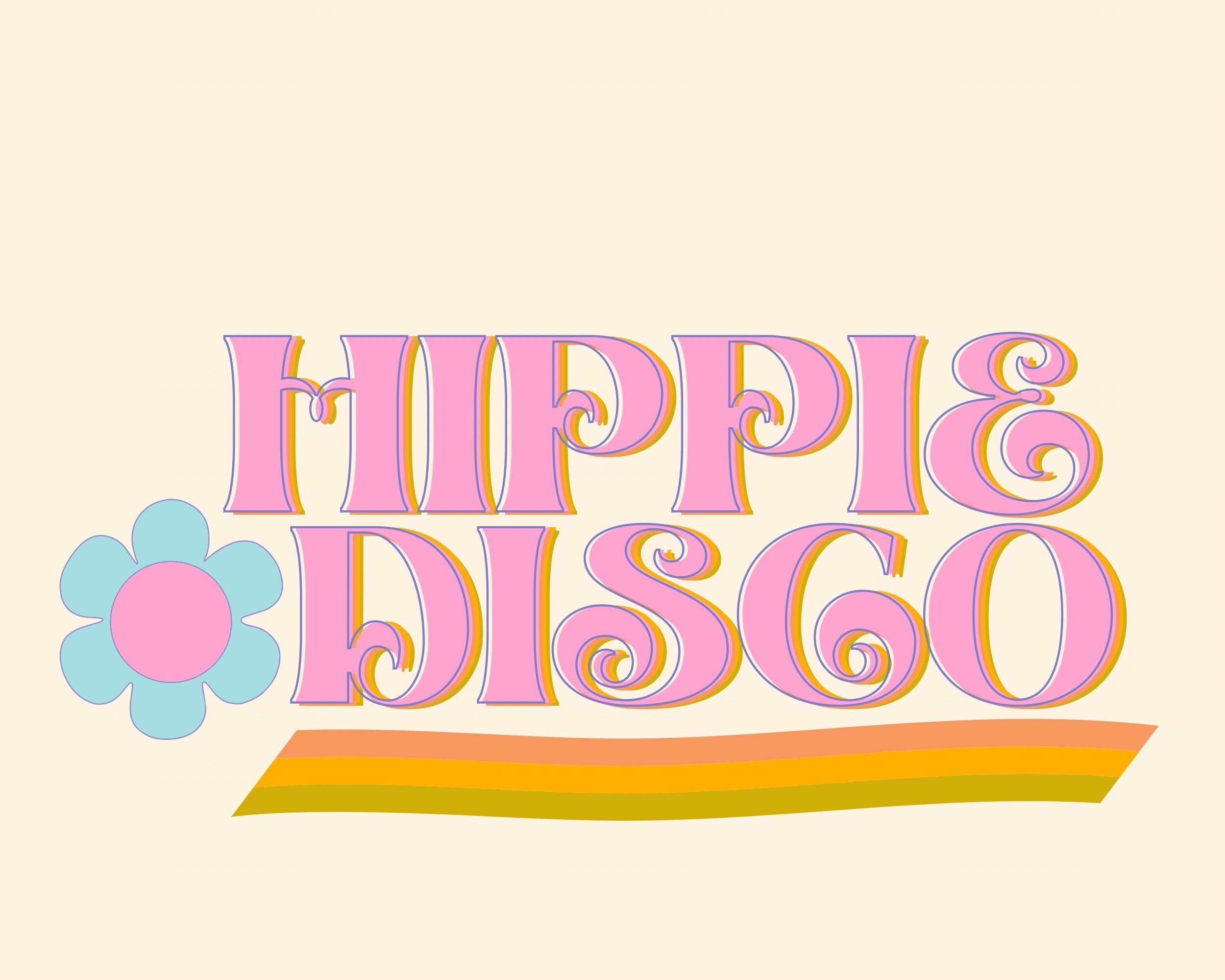 Retro Hippie Disco Logo & Branding Template | Canva Template - Retro ...