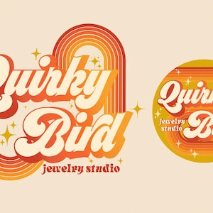 Warm Retro Rainbow Logo Design | 70s Logo | Retro Rainbow 70s Logo ...