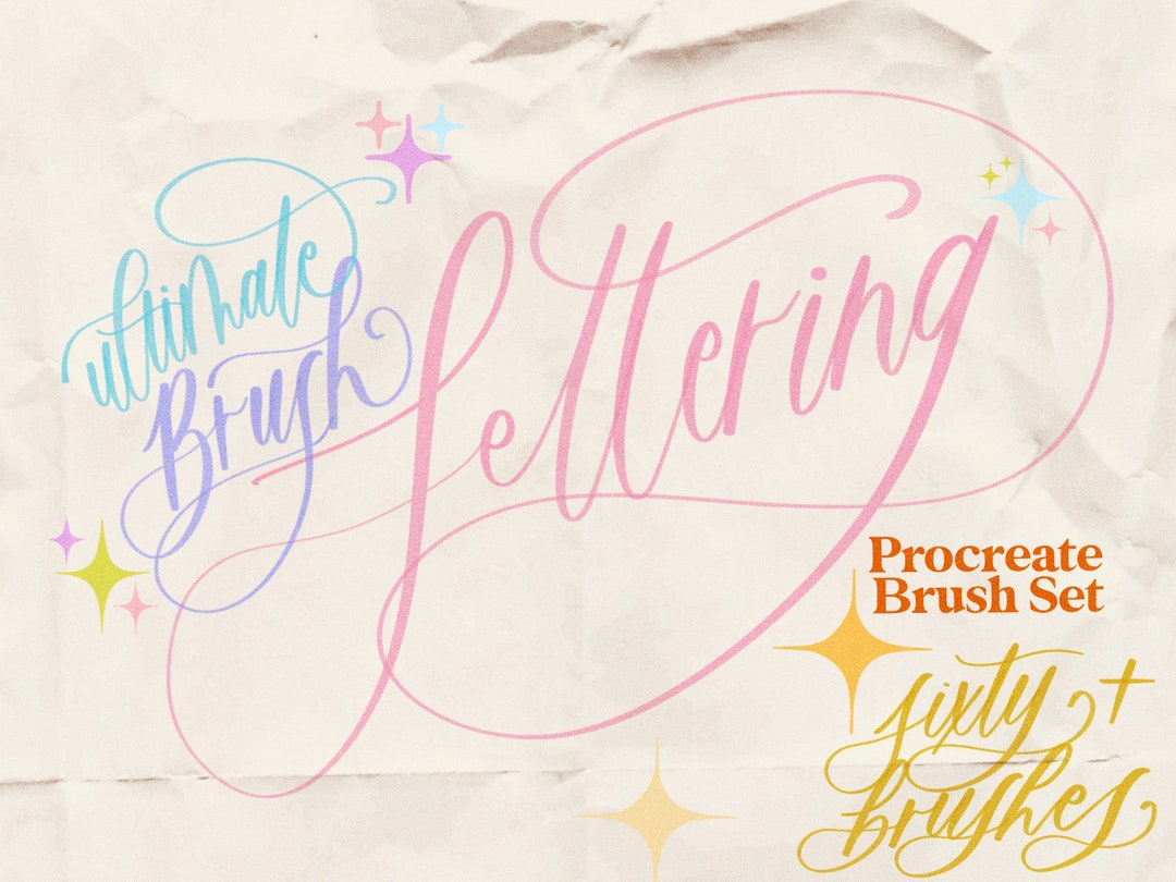 Lettering Procreate Brush Set - Procreate Lettering Brushes - Procreate ...