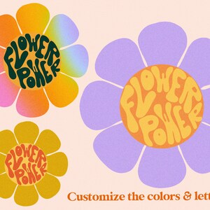 Flower Power Logo Design - Customize With Your Brand Name | 70s Flower ...