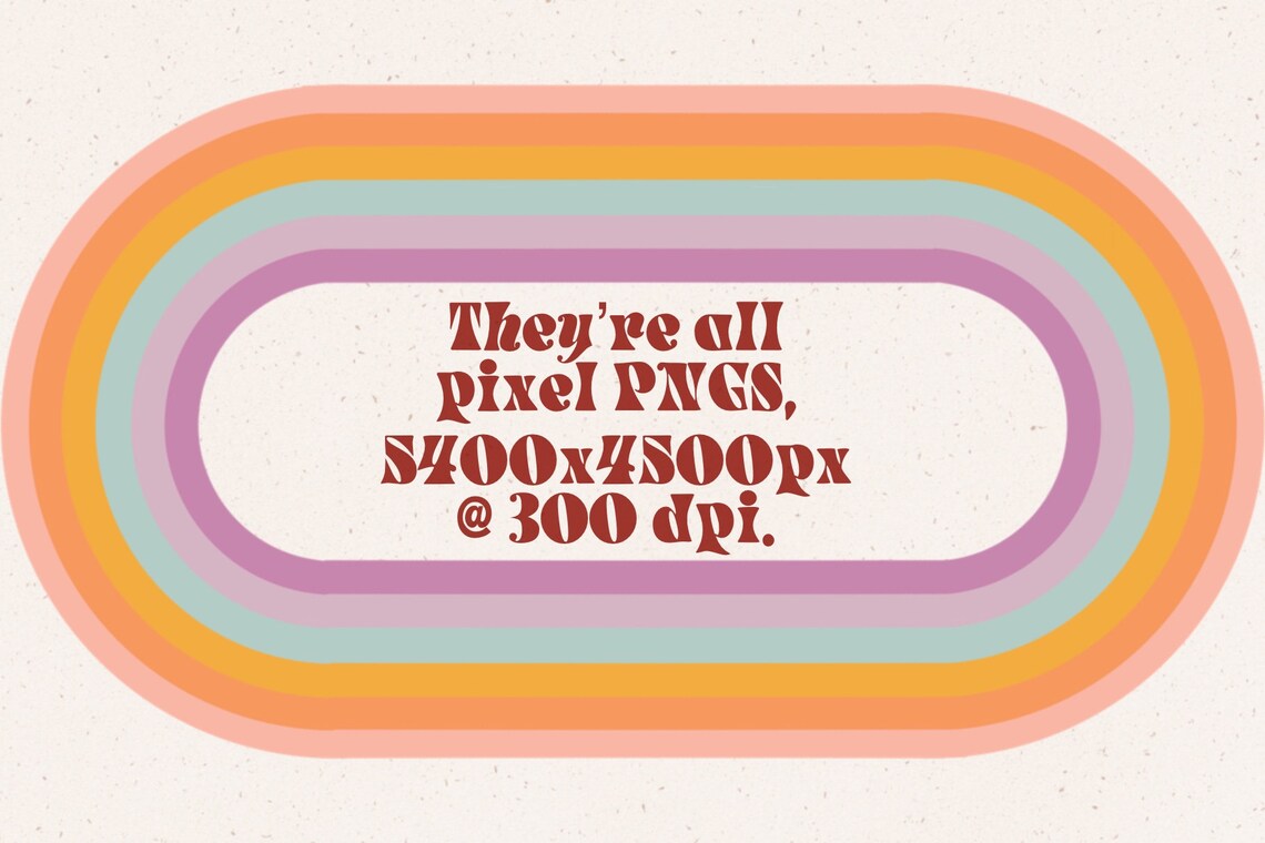 Retro Rainbows Illustration Pack - Vector & PNGS - 70s Rainbow ...