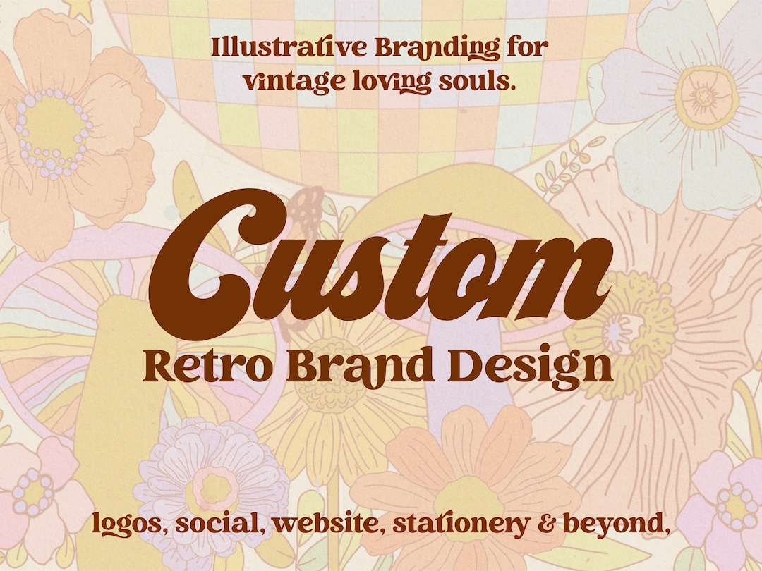 Custom Retro Branding Design | Custom Brand Design | Custom Logo| | 70s ...