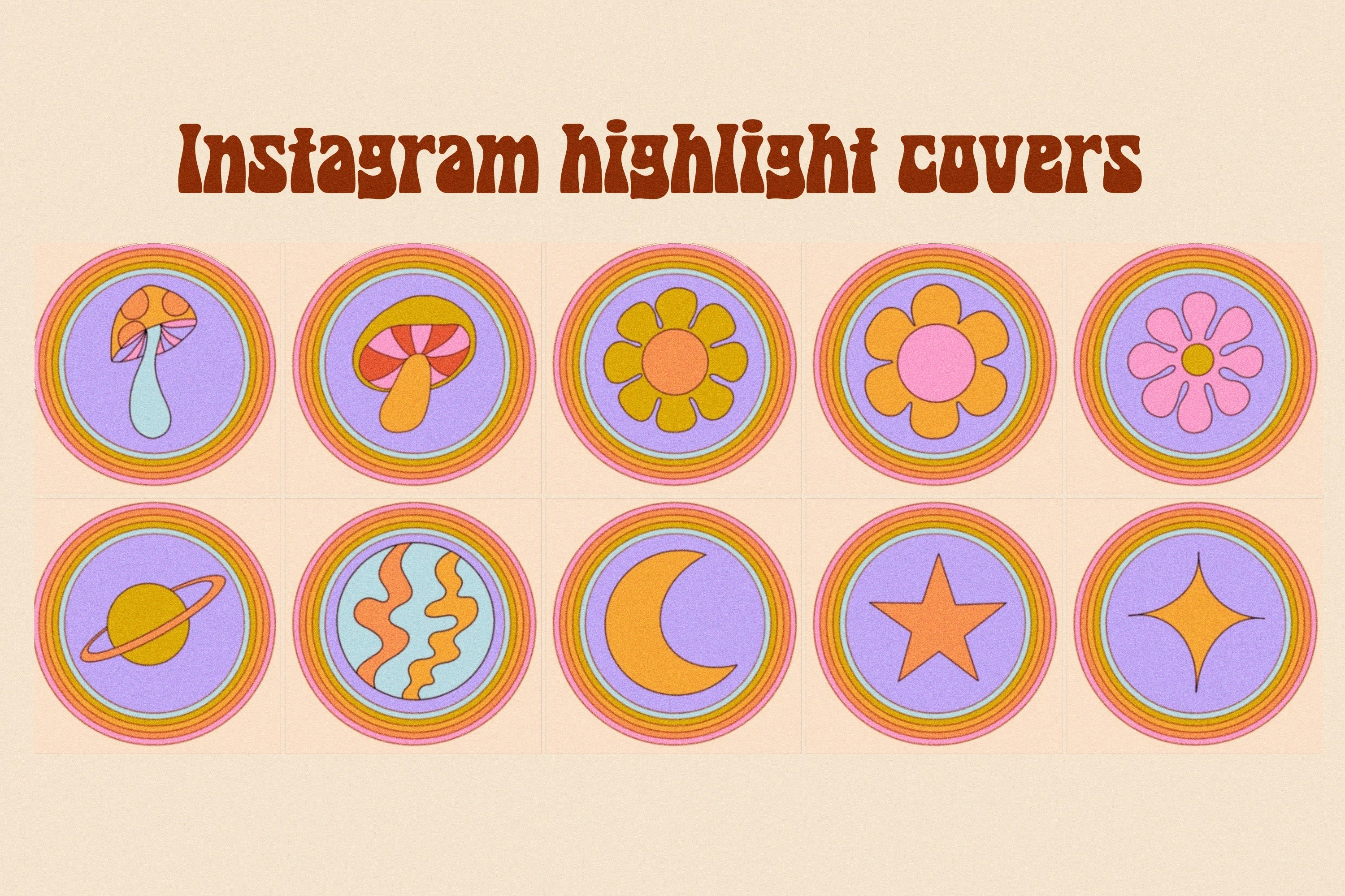 Pastel Vintage Spacey Logo Design | 70s Logo | Retro Rainbow 70s Logo ...