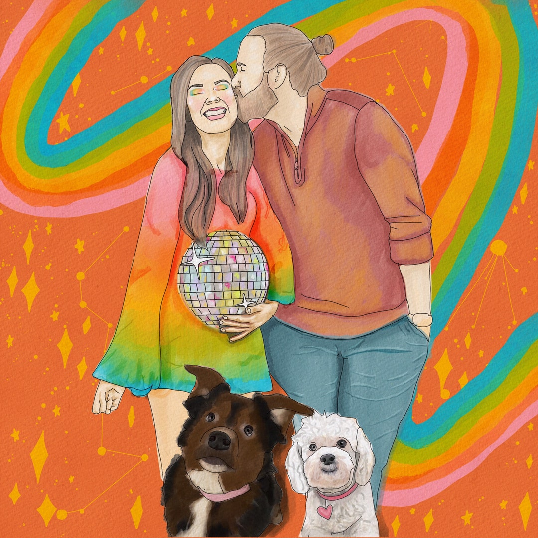 Digital Custom Family Portraits | Couple Portraits | Pet Portraits ...