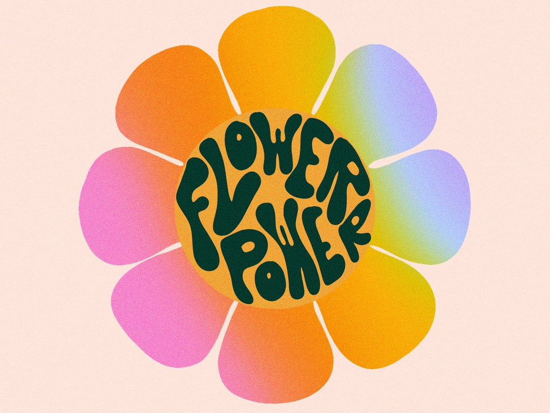 Flower Power Logo Design - Customize With Your Brand Name | 70s Flower ...