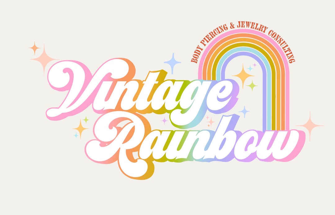 Vintage Rainbow Logo Design - Customize With Your Brand Name | 70s Logo ...