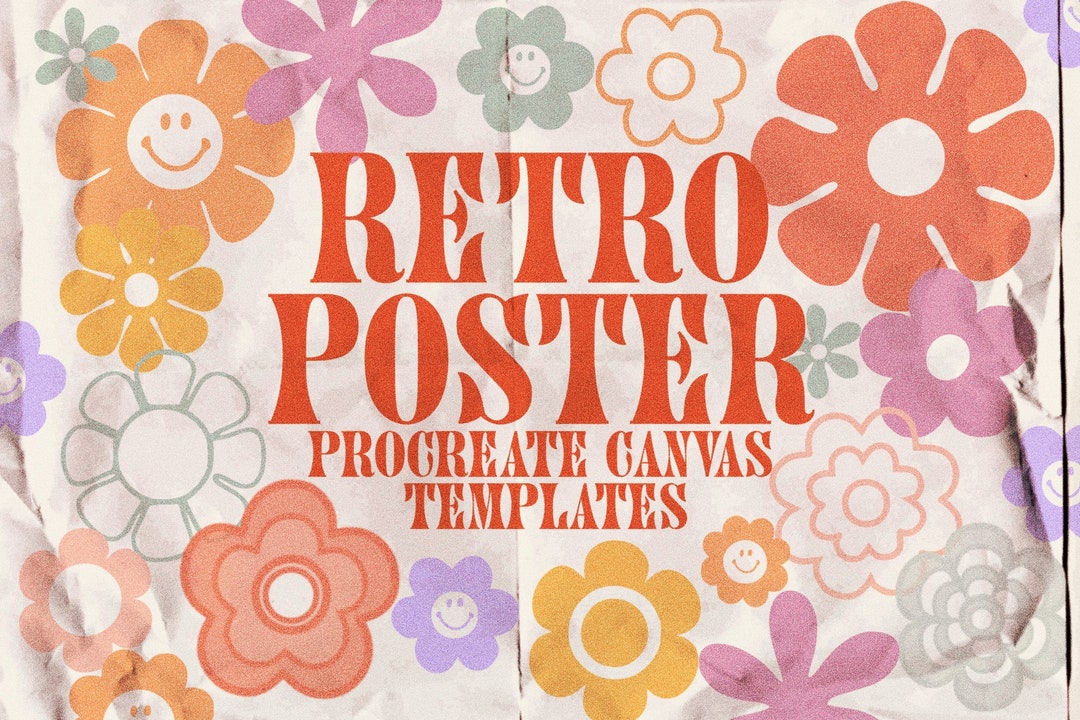 Retro Poster Procreate Templates - Folded Paper Procreate Template ...