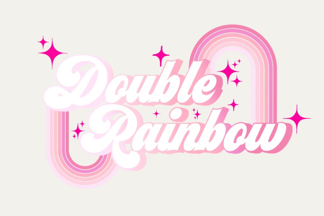 Pink Retro Rainbow Logo Design | 70s Logo | Retro Rainbow 70s Logo ...