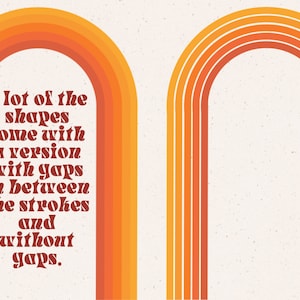 Retro Rainbows Illustration Pack - Vector & PNGS - 70s Rainbow ...