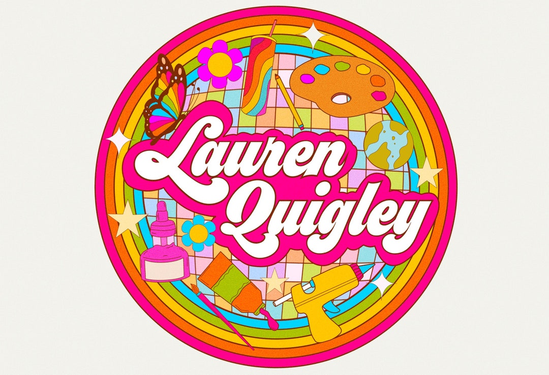 Retro Rainbow Artist Logo Design | 70s Logo | Retro Rainbow 70s Logo ...