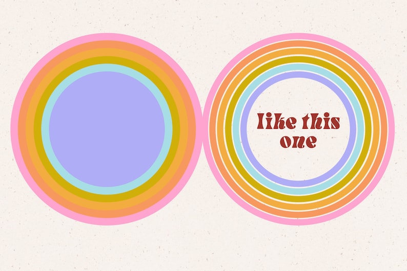 Retro Rainbows Illustration Pack - Vector & PNGS - 70s Rainbow ...