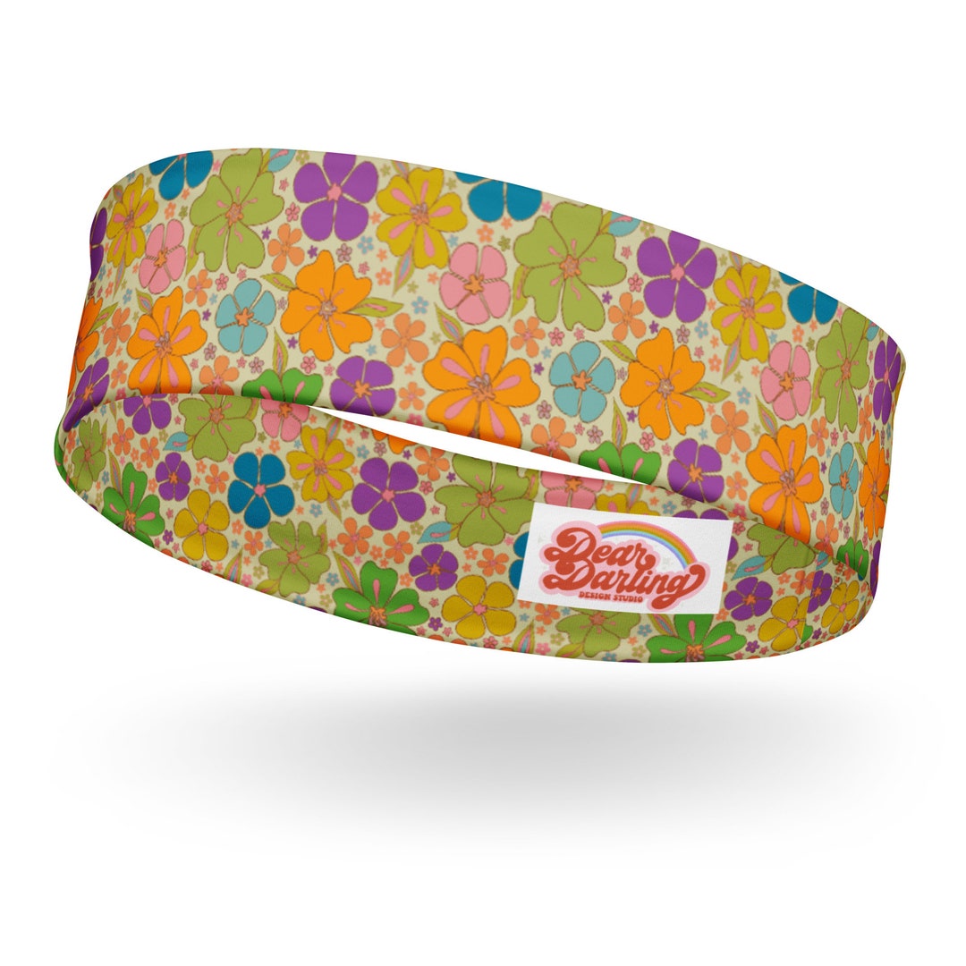 70s Flower Headband 70s Floral Headband Hippie Headband Retro Headband ...