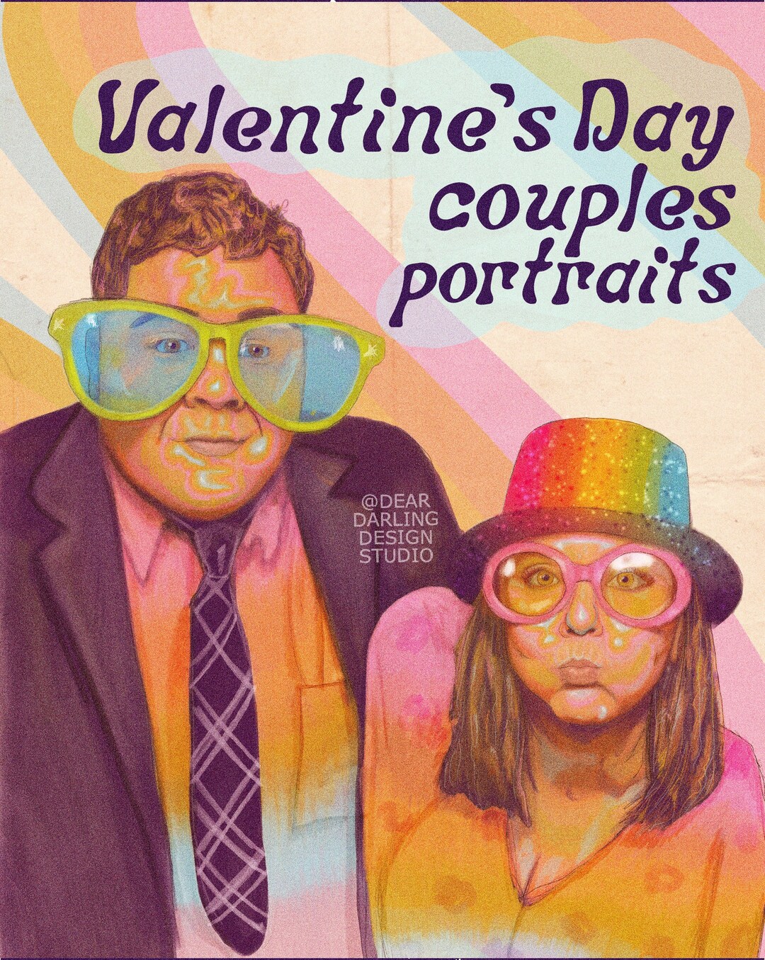 Digital Couples Portrait Illustation |digital Portraits | Digital ...