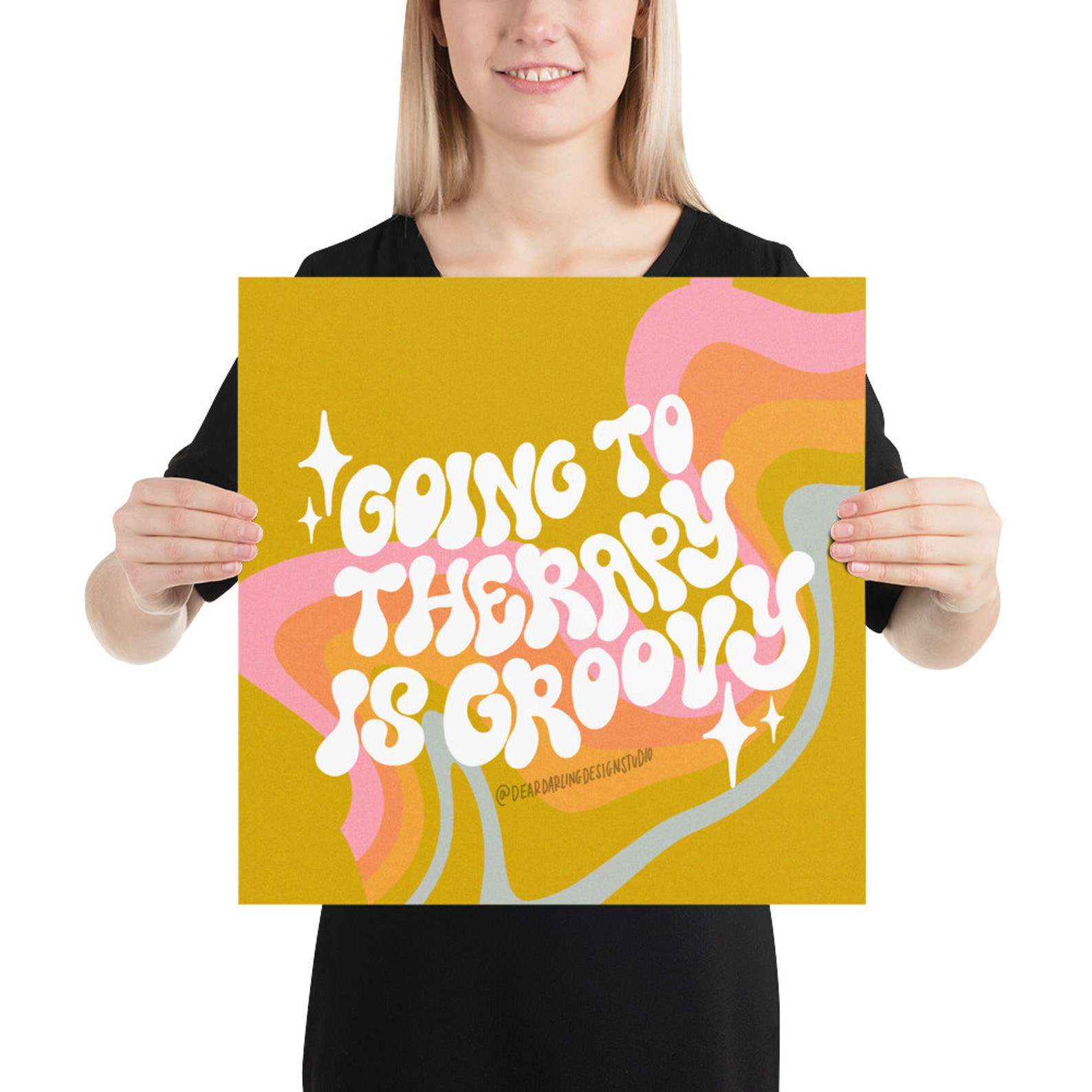 Going to Therapy is Groovy Poster Therapy is Cool Therapy Poster ...