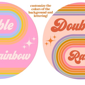 Double Rainbow Logo Design - Customize With Your Brand Name | 70s Rainbow Logo | Retro 70s Logo ...