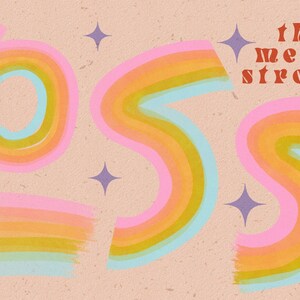 Retro Rainbows Illustration Pack - Vector & PNGS - 70s Rainbow ...