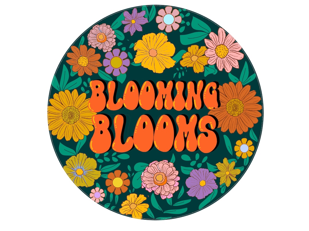 Blooming Blooms Logo Design - Customize With Your Brand Name | 70s ...