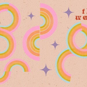 Retro Rainbows Illustration Pack - Vector & PNGS - 70s Rainbow ...