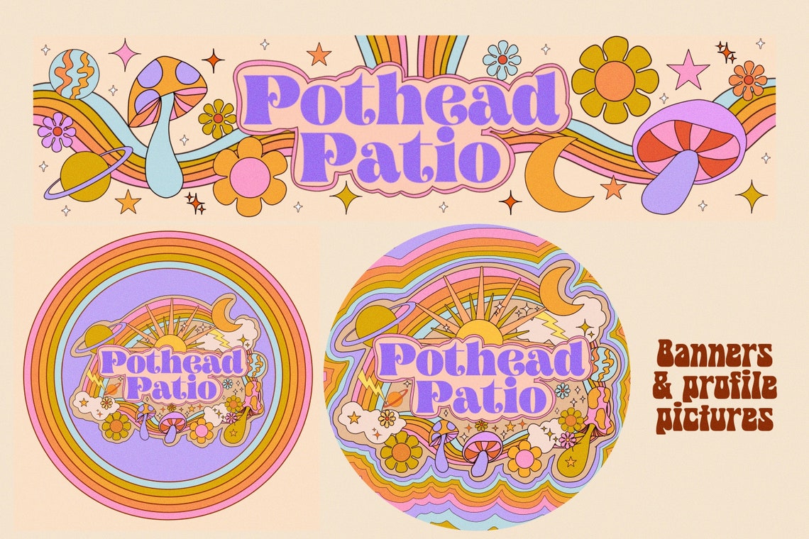 Warm Vintage Spacey Logo Design | 70s Logo | Retro Rainbow 70s Logo ...
