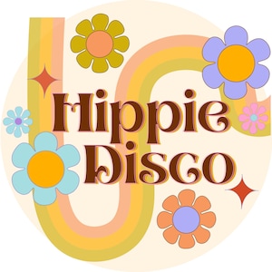 Retro Hippie Disco Logo & Branding Template | Canva Template - Retro ...