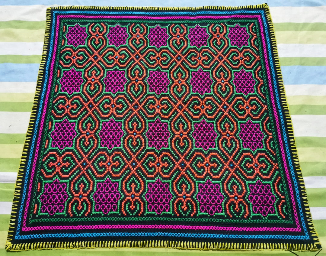 47x46cm-shipibo Embroidery Ayahuasca Art Shipibo Tapestry Shamanic ...