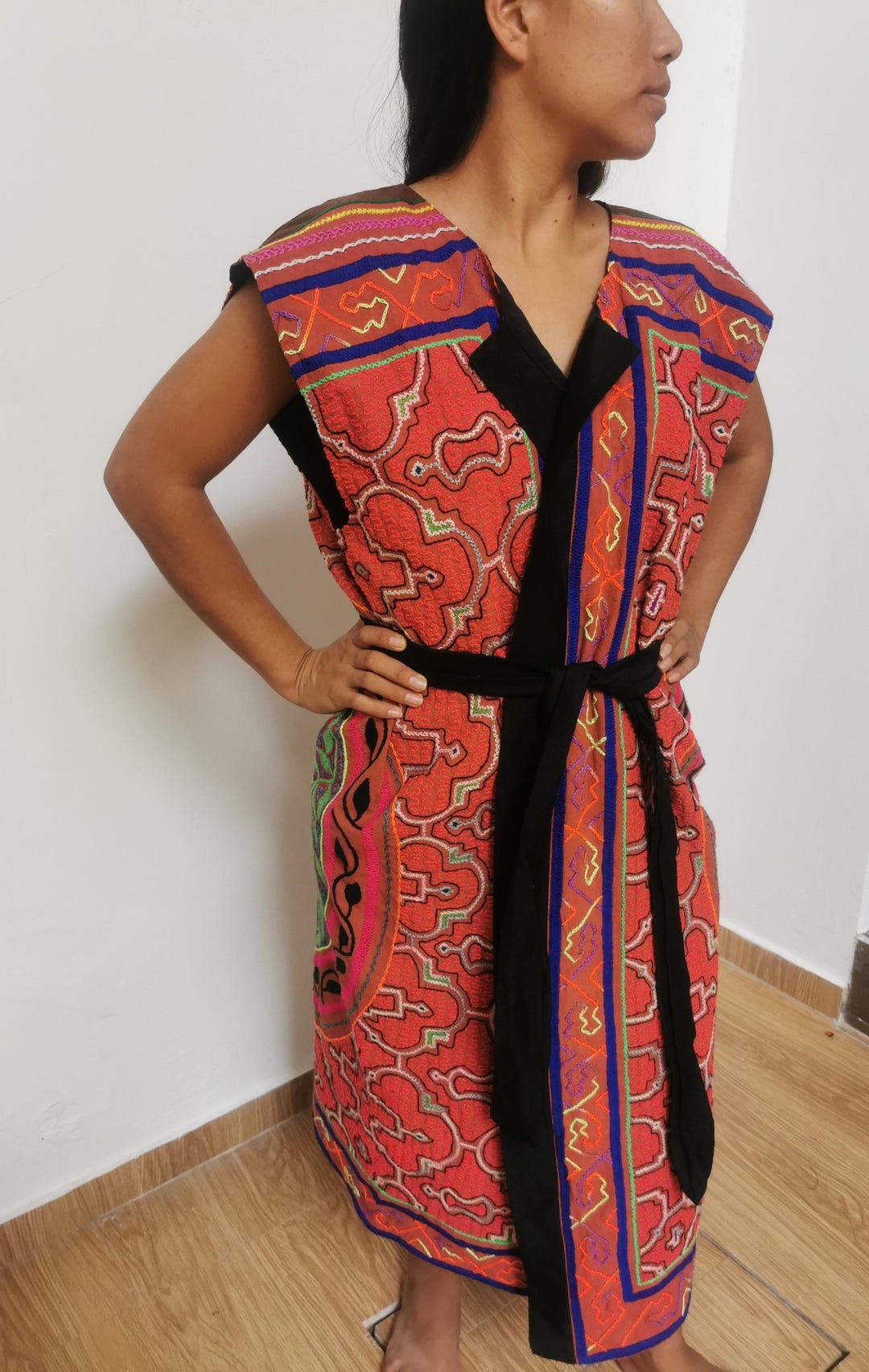 Kimono Tunic Shipibo Embroidery Painting Clothing Shamanic Art Ceremony ...