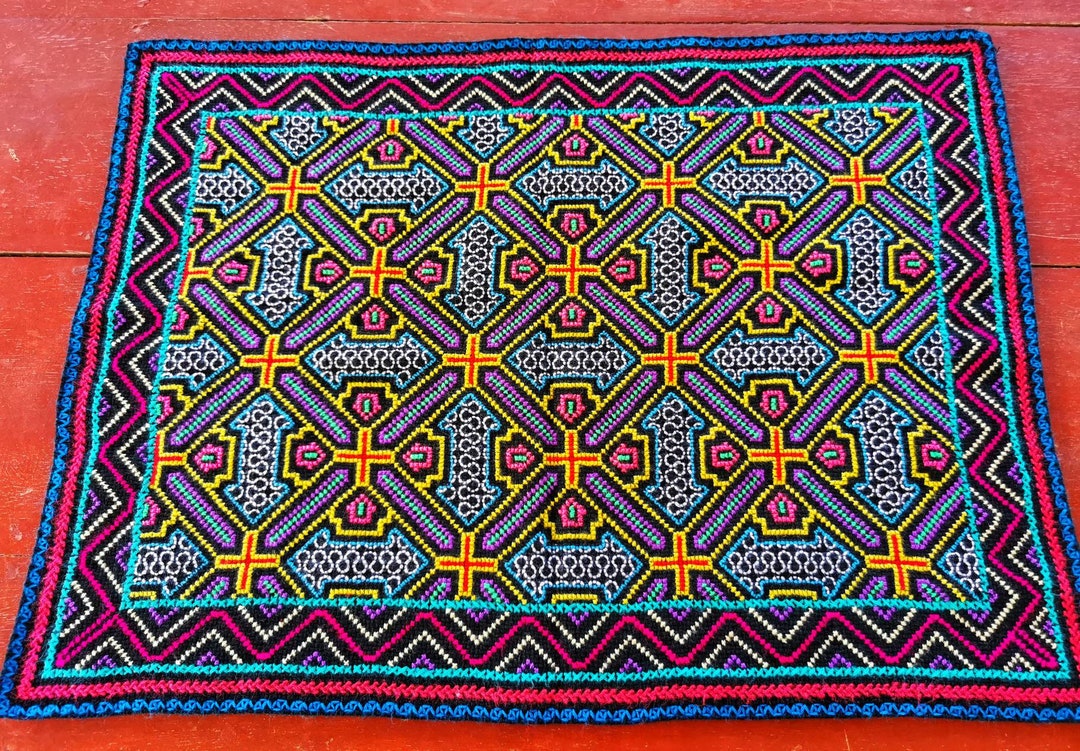 63x46cm-shipibo Textile Ayahuasca Art Shamanic Market Ayahuasca ...