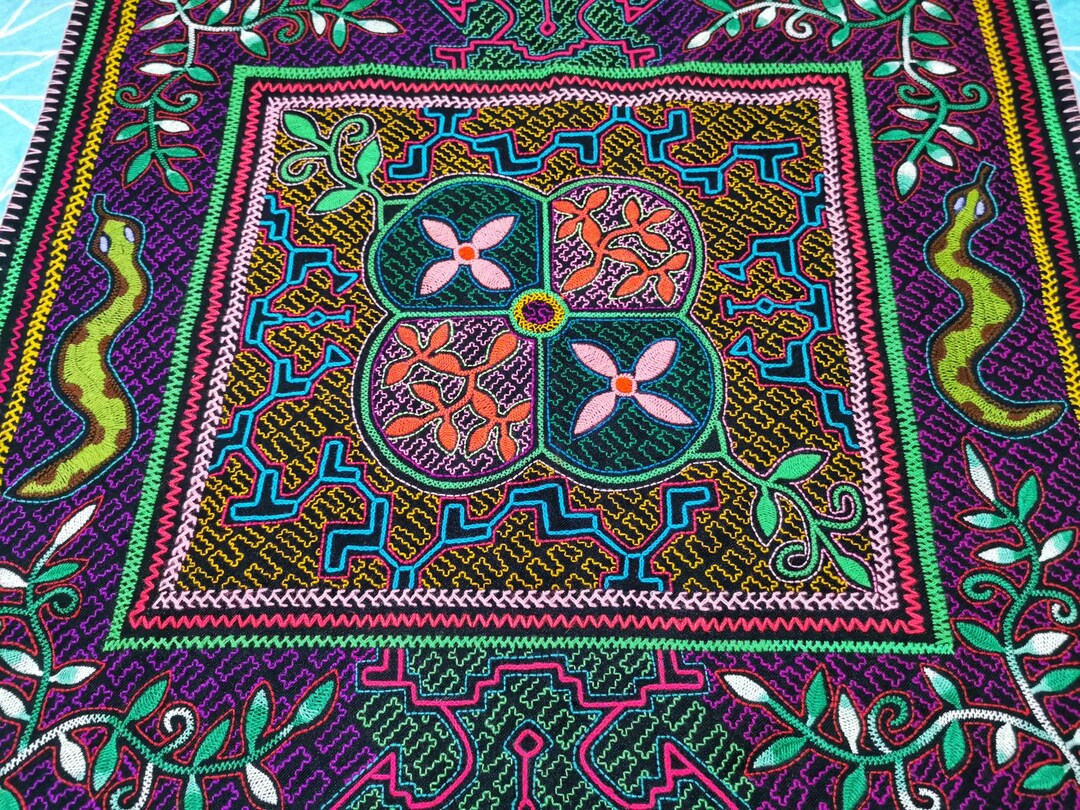 69x66cm-shipibo Textile, Ayahuasca Art, Altar Cloth, Icaro De Bobinsana ...