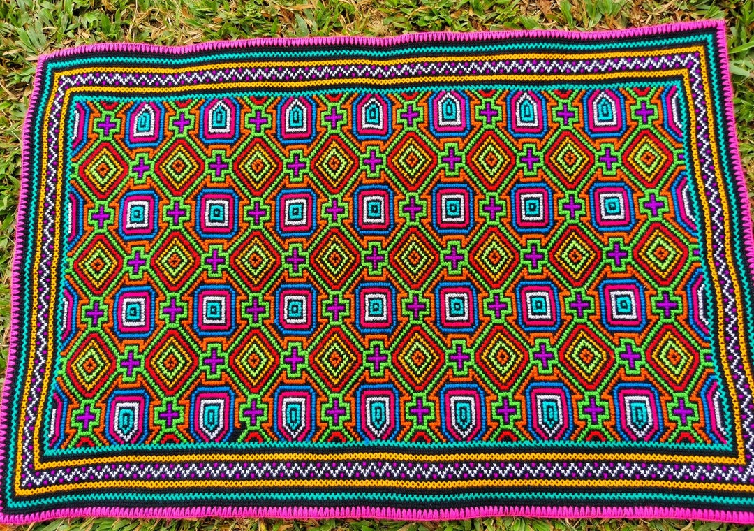 67x44cm-shipibo Ayahuasca Textile, Ayahuasca Art Clothing Shipibo ...